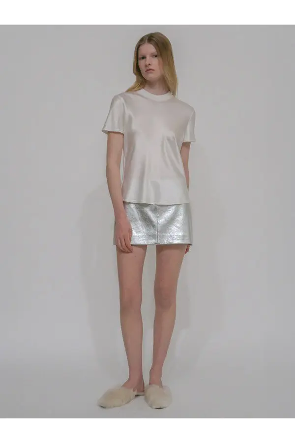 Rosetta Getty Mini Plonge Skirt - Silver