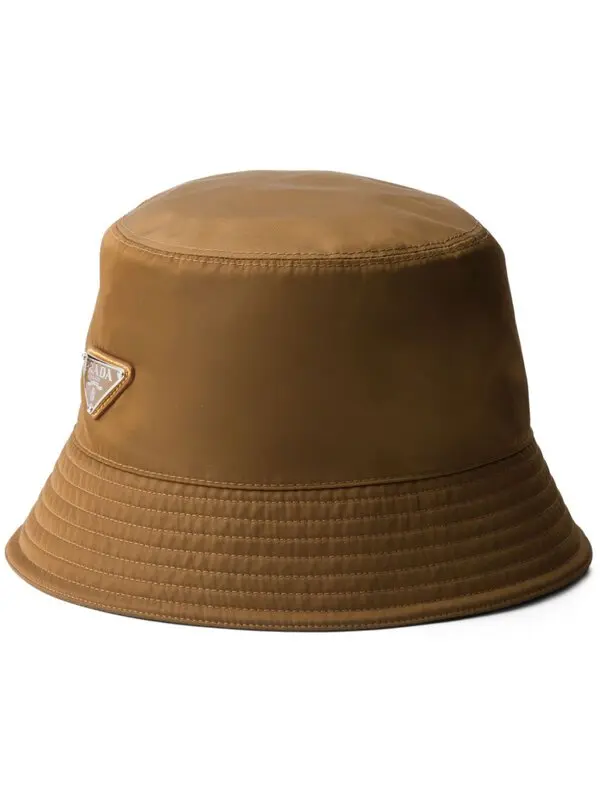 Prada Round Bucket Hat - Neutrals