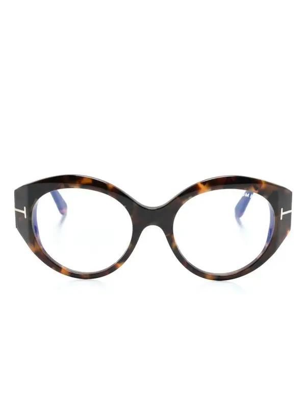 TOM FORD Tortoiseshell Oval-frame Glasses