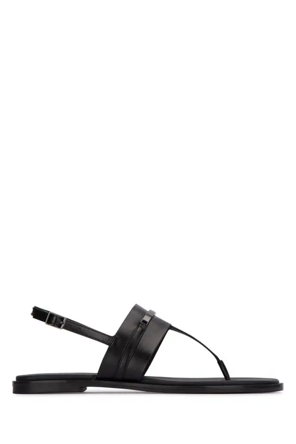 Calvin Klein Leather Thong Sandals - Ckblack