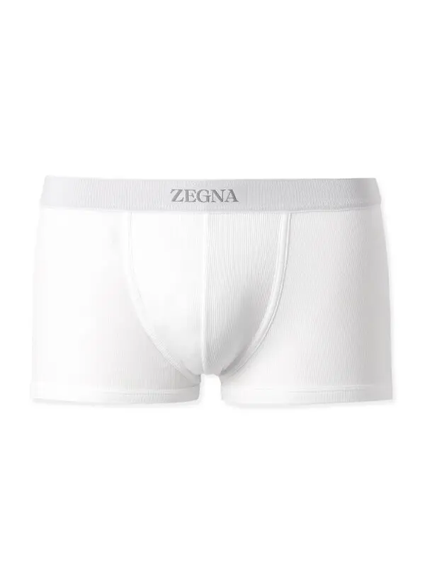 Zegna Ribbed Cotton And Modal-blend Boxer Briefs