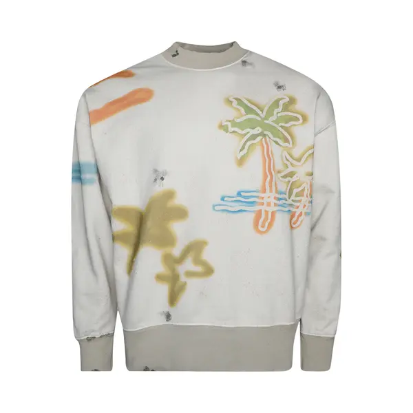 Palm Angels Neon Palm Crewneck Sweatshirt