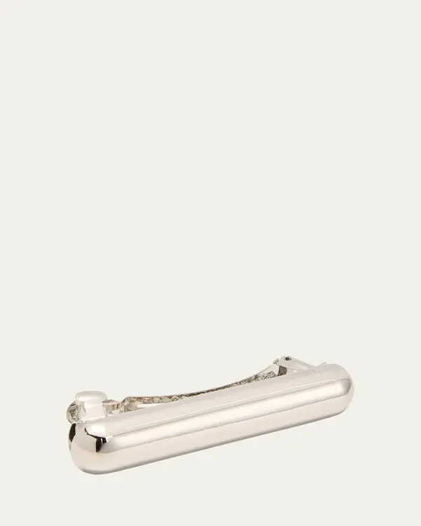 LELET NY Glossy Bar Barrette - Rhodium