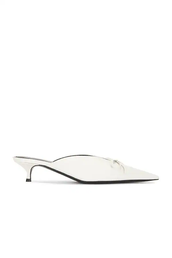 Balenciaga L40 Knife Bow Mule Heel - White | Editorialist