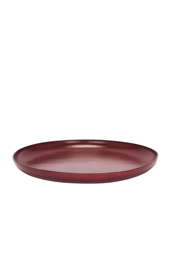 HUNTING SEASON Molded Leather Oversized Tray - Deep Red
