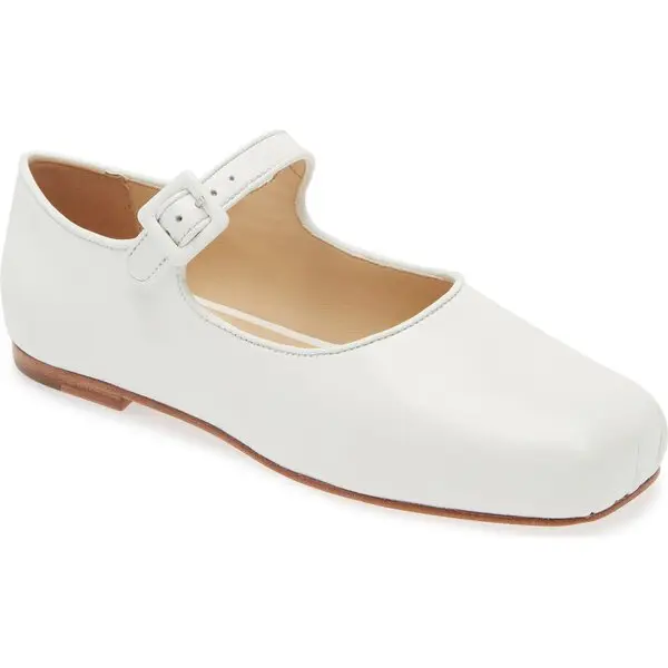 Sandy Liang Pointe Mary Jane Flat - Optic White