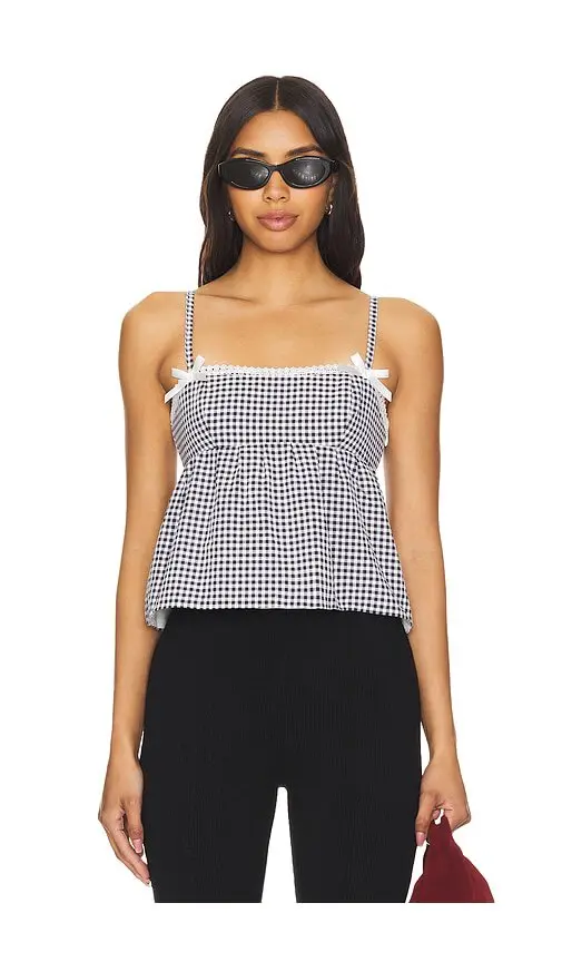MORE TO COME Lisa Babydoll Top - Black & White