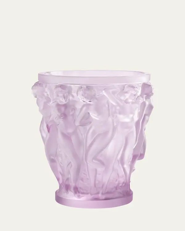 Lalique Bacchantes Pink Luster Vase - One-color