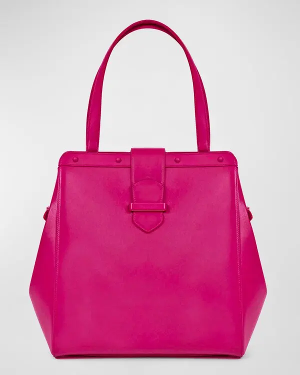 FRANZI Fernanda Leather Tote Bag - Fuchsia