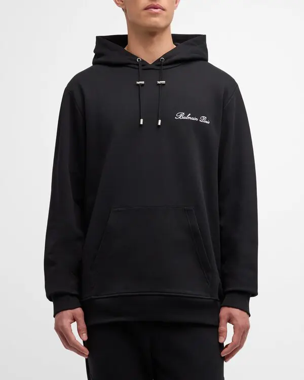Balmain Relaxed Fit Hoodie - Blk/white