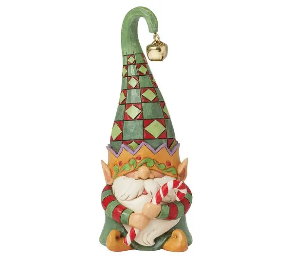 JIM SHORE Gnome Elf Hold Candy Cane Fig