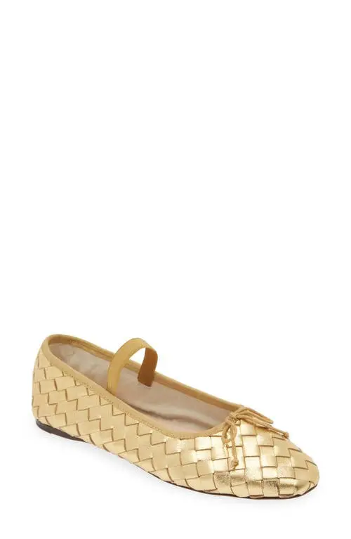 LOEFFLER RANDALL Leonie Mary Jane Ballet Flat - Gold