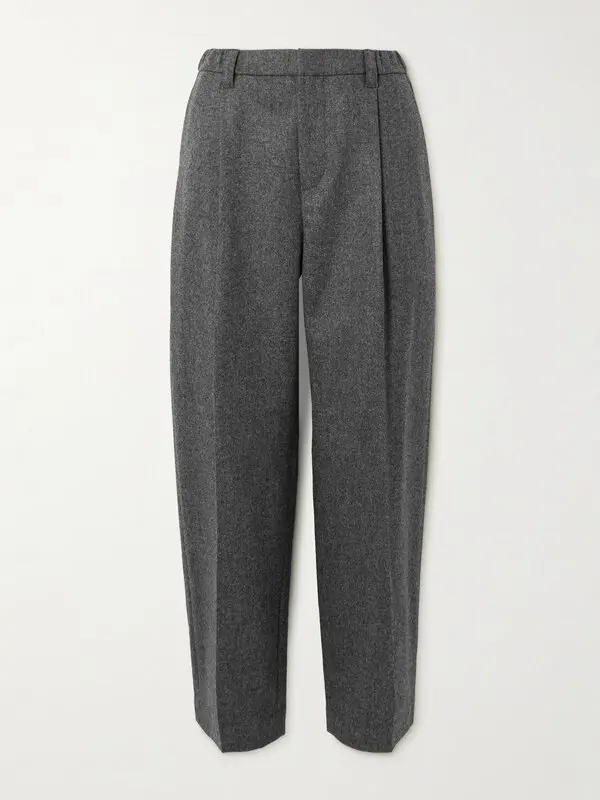 Brunello Cucinelli Cropped Pleated Tapered Pants