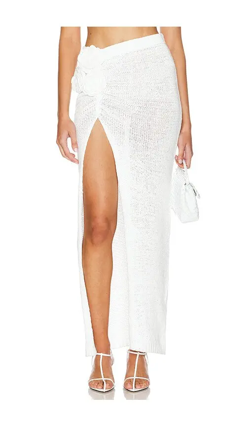 LOVERS AND FRIENDS Joya Rosette Knit Skirt - Ivory