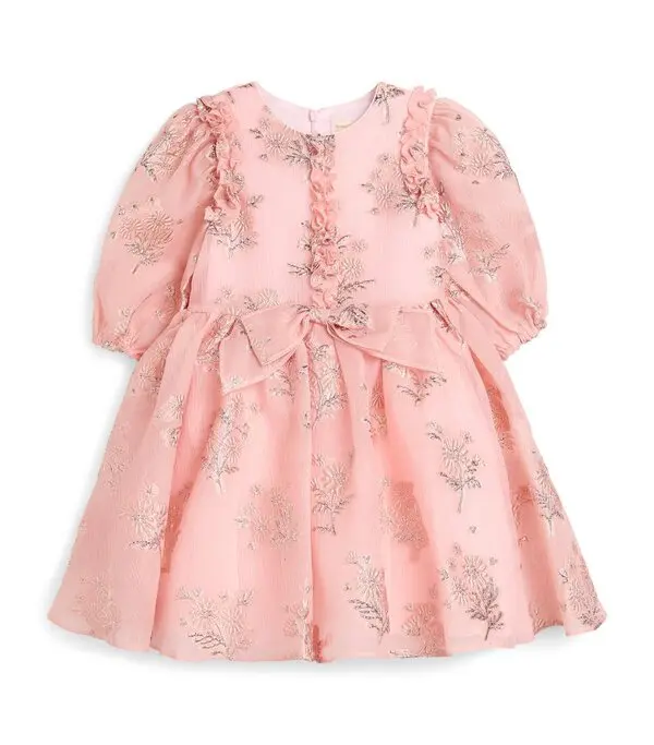 david charles pink dress David Charles Girls Pink Mesh Flower Skater Party Dress