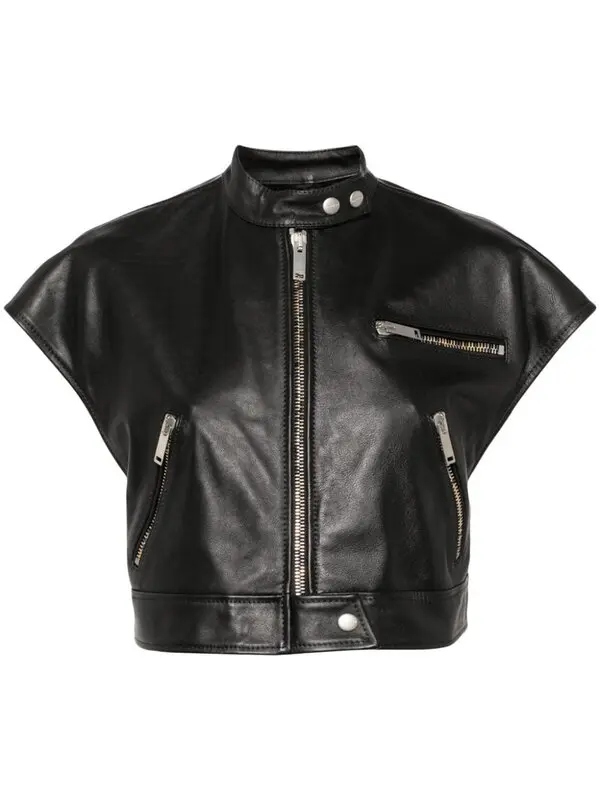 HALFBOY Short-sleeve Cropped Biker Jacket