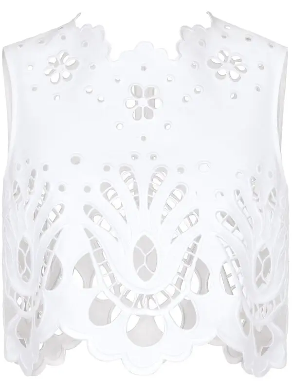 Dolce & Gabbana Cut-out Cotton Crop Top - White