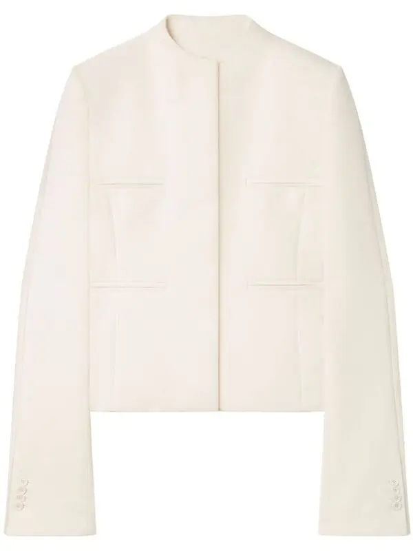 COURREGES Heritage Concealed-fastening Crepe Jacket - White