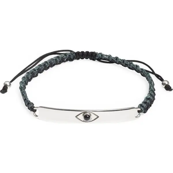 Caputo & Co Evil Eye Macramé Bracelet - Black Onyx