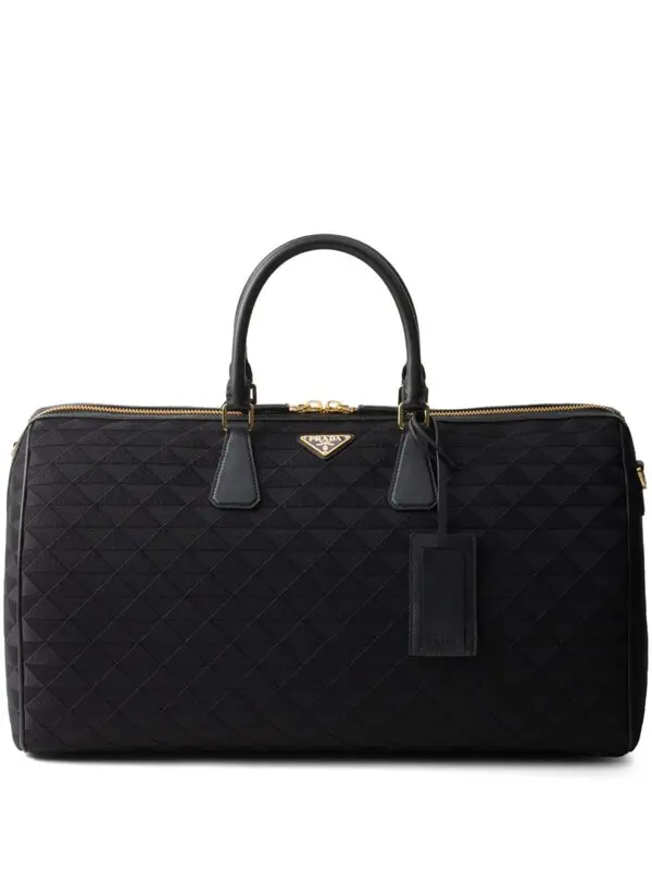 Prada Embroidered Duffle Bag