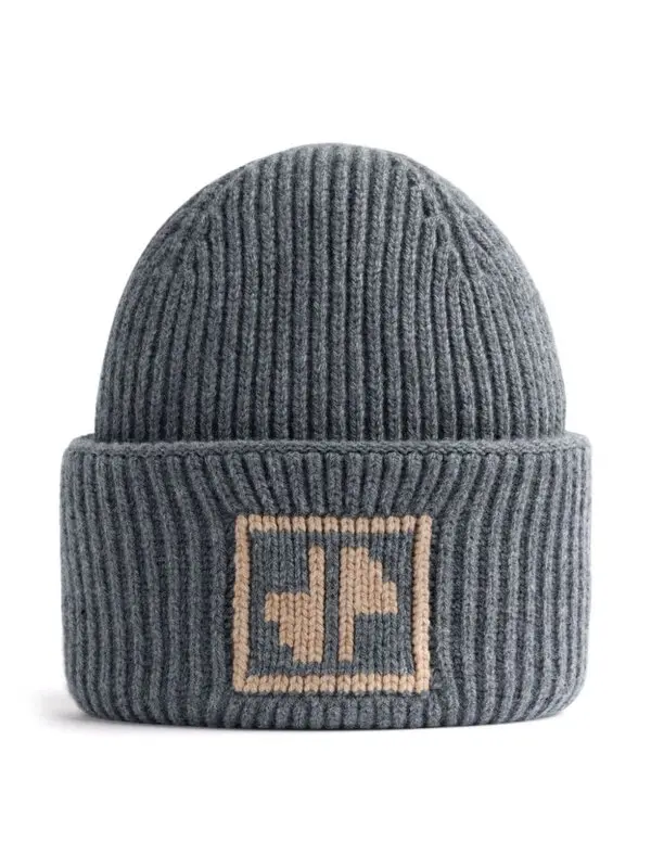 Patou Jp Ribbed Beanie - Grey