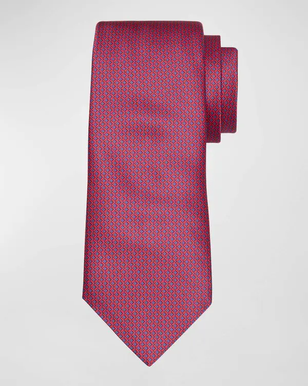 Stefano Ricci Micro-grid Silk Tie - Red  Blue