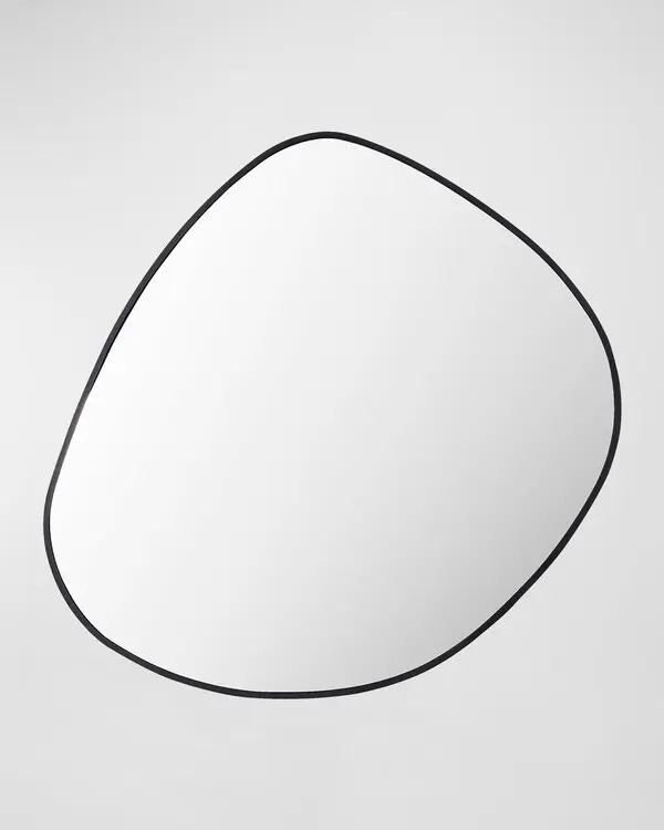 SURYA Pebble 37" Free-form Wall Mirror - Black