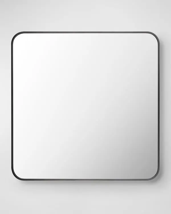 SURYA Aranya 24" Square Wall Mirror - Black