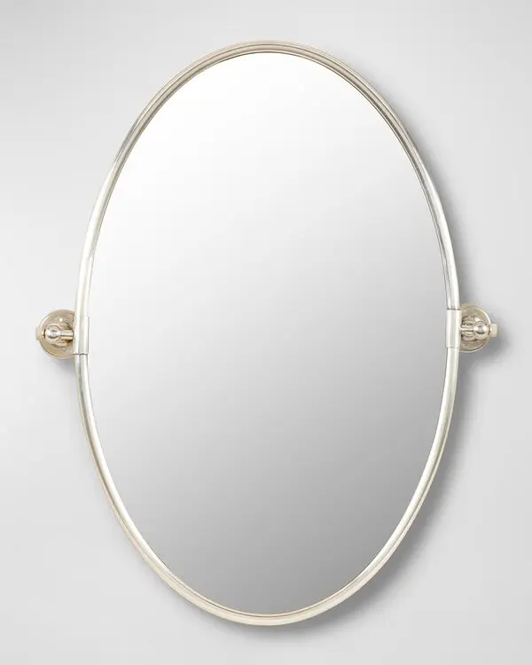 SURYA Burnish Oval Mirror - Silver
