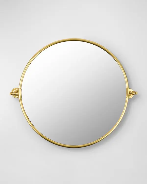 SURYA Burnish Golden Round Mirror, 27