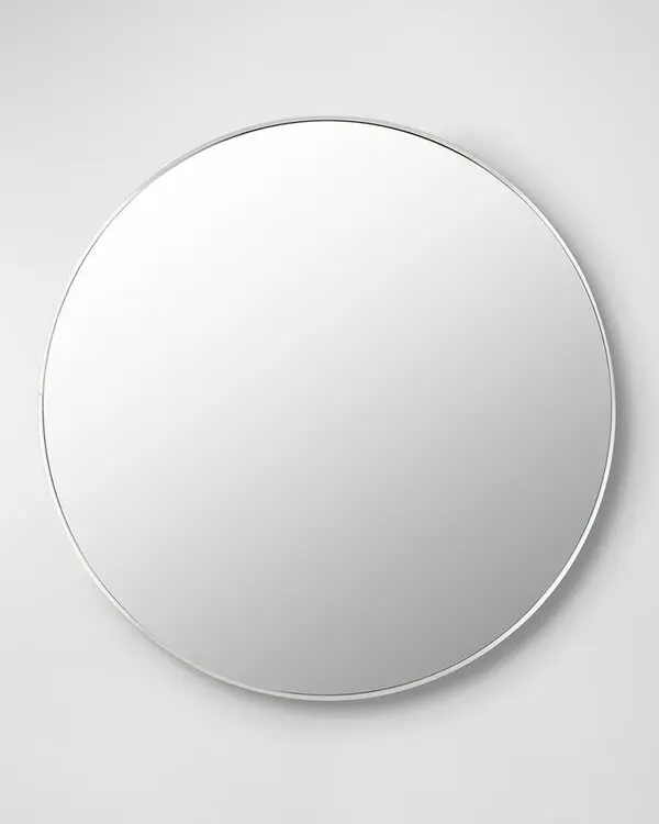 SURYA Aranya 36" Round Wall Mirror - Silver