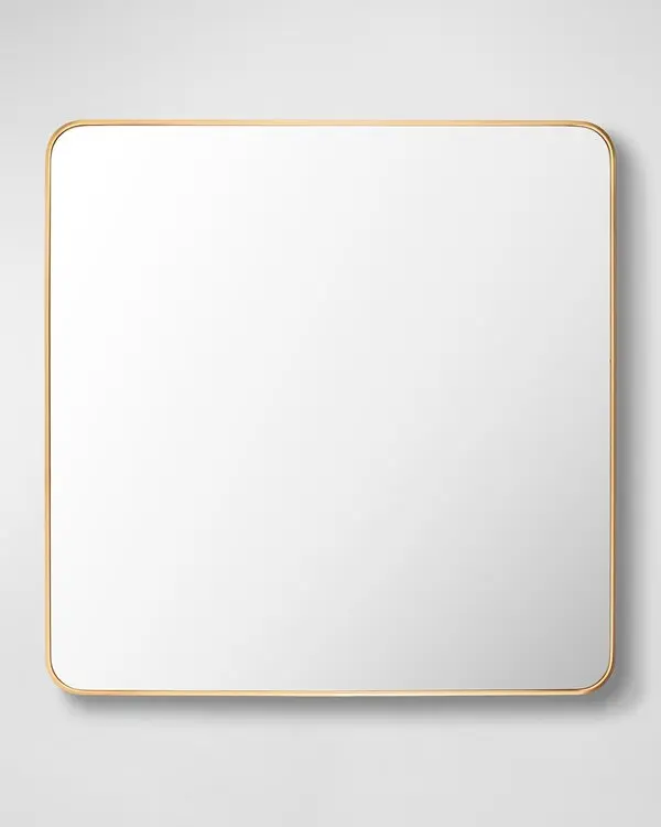 SURYA Aranya 32" Square Wall Mirror - Gold