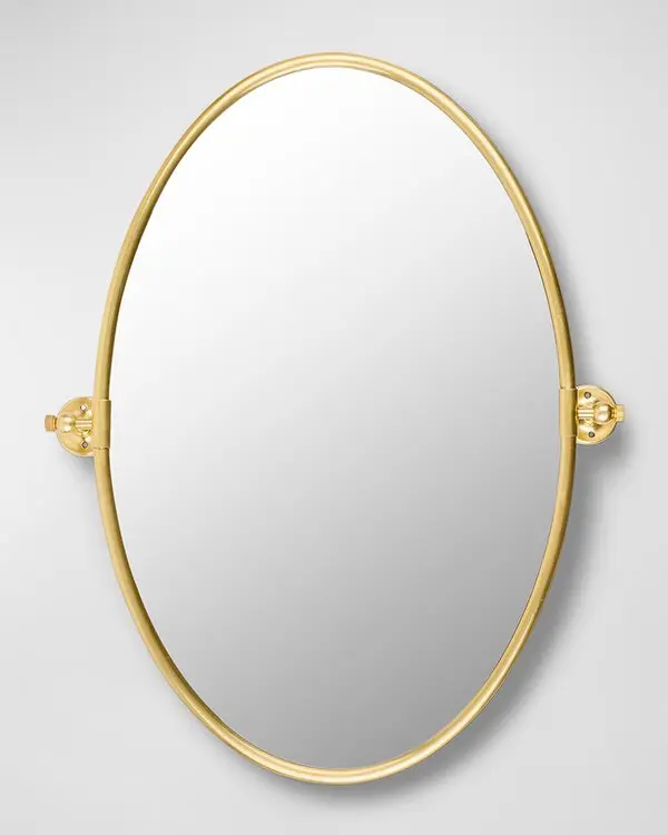 SURYA Burnish Golden Oval Mirror - Gold