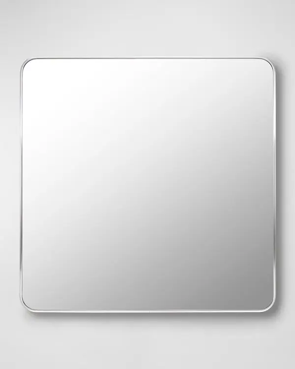 SURYA Aranya 32" Square Wall Mirror - Silver