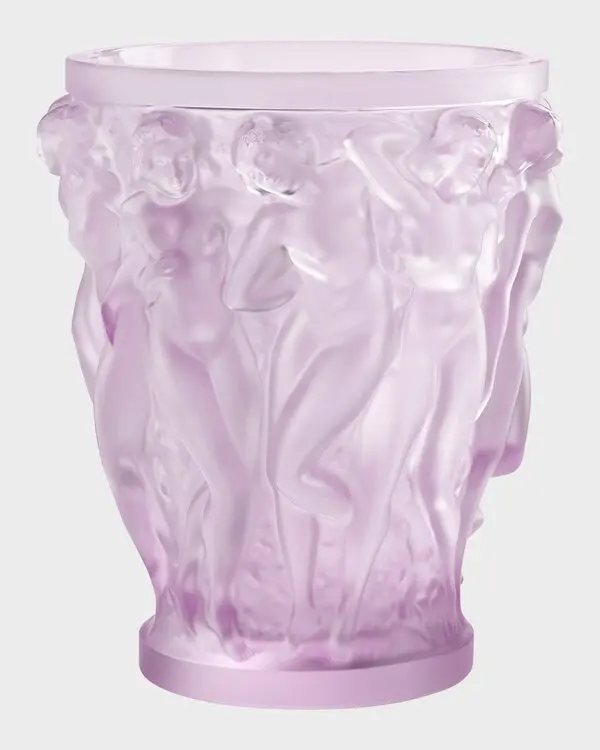 Lalique Bacchantes Pink Luster Vase - Rose Nebula