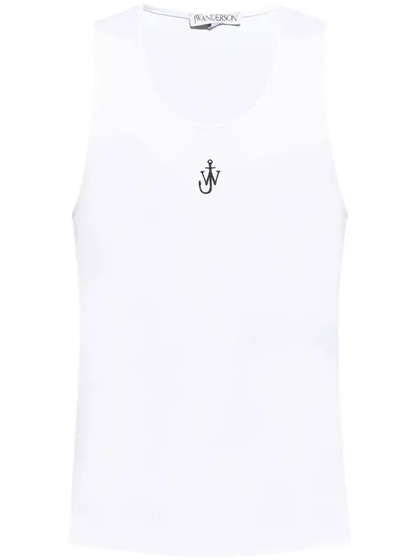 JW Anderson Anchor-logo Cotton Tank Top - White