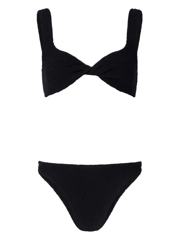 Hunza G Juno Crinkled Two-piece Bikini - Black