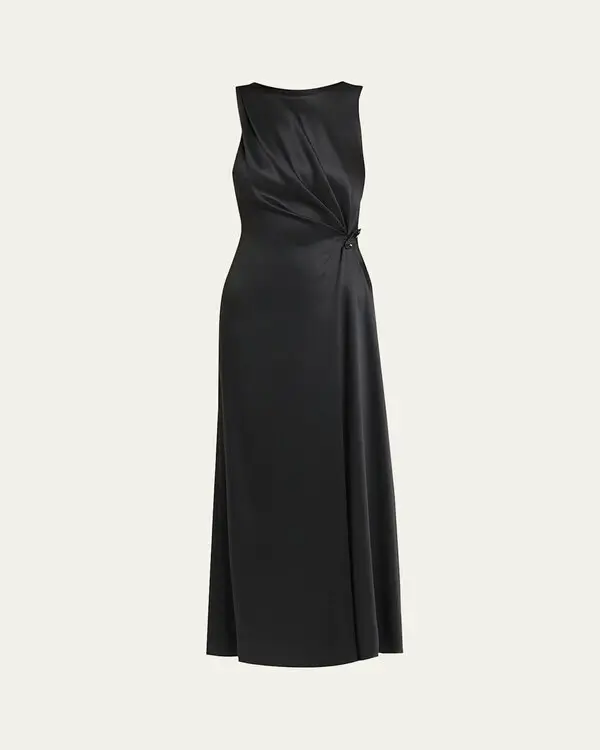 Giorgio Armani Satin Gown With Beaded Hip Detail