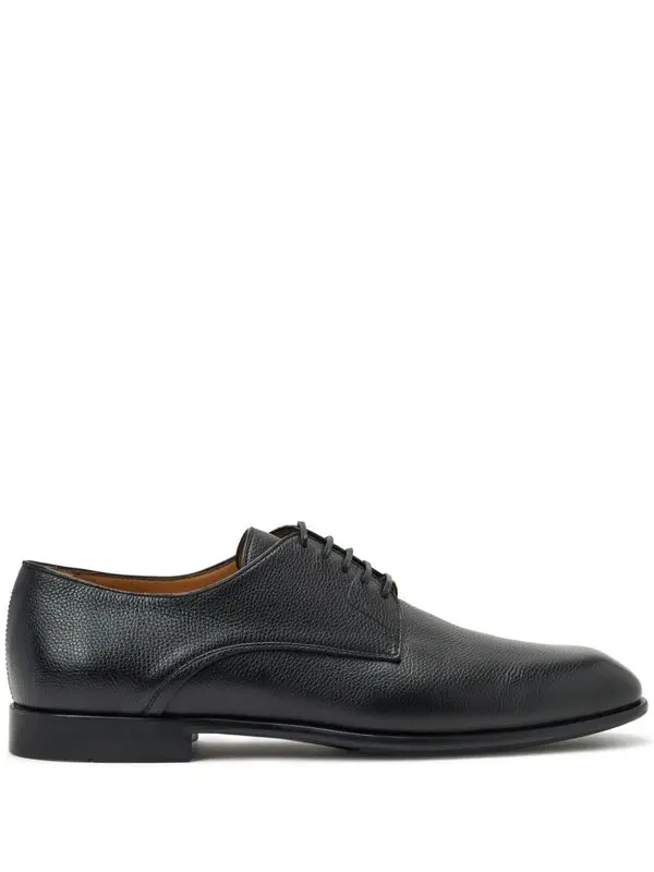 FERRAGAMO Leather Derby Shoes - Black