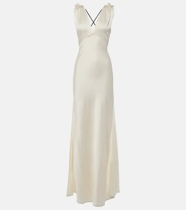 Victoria Beckham Gathered Open-back Gown