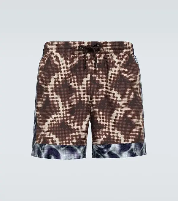 Dries Van Noten Printed Swim Trunks - Grey