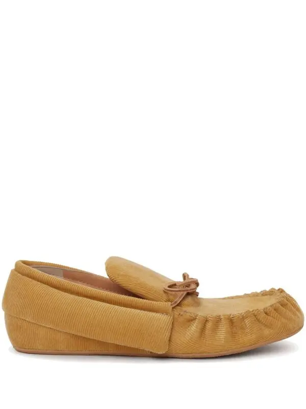 JW Anderson Corduroy Moccasin Loafers - Yellow