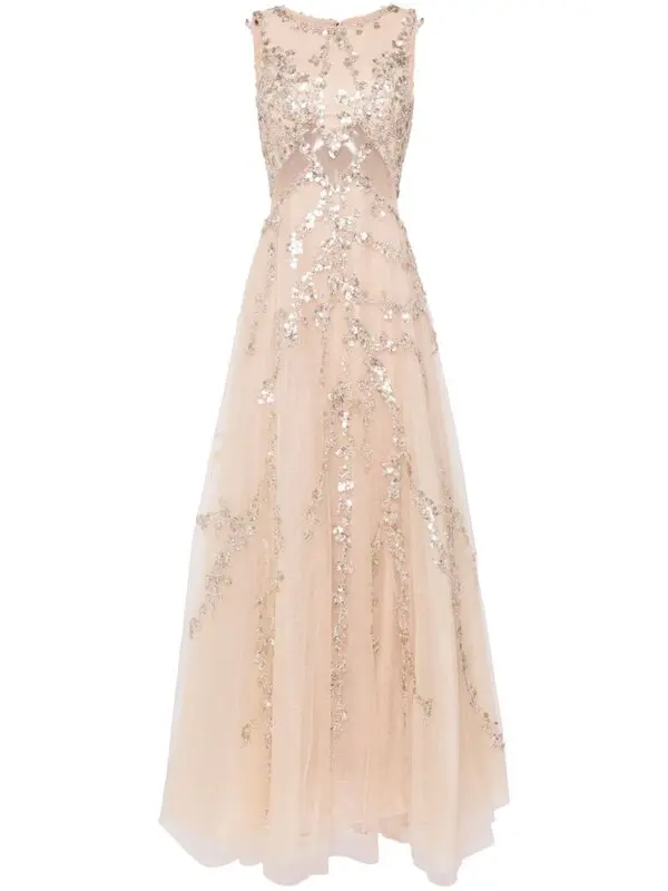 SAIID KOBEISY Sequin-embellished Tulle Gown - Neutrals