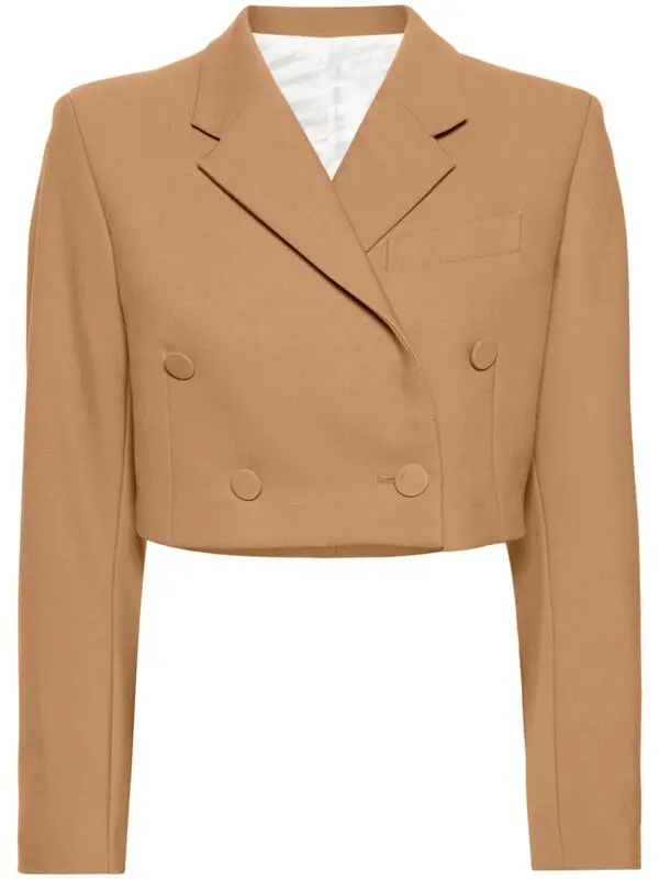 Viktor & Rolf Double-breasted Cropped Blazer - Brown