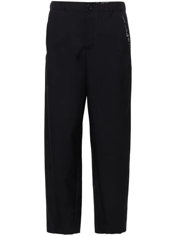 Marni Virgin Wool Tapered Trousers - Blue