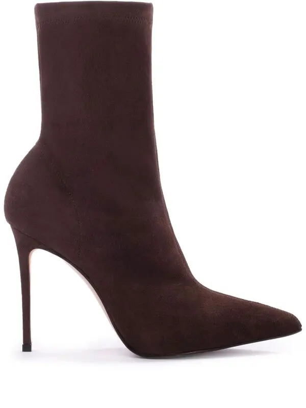 LE SILLA Eva 120mm Suede Ankle Boots - Brown