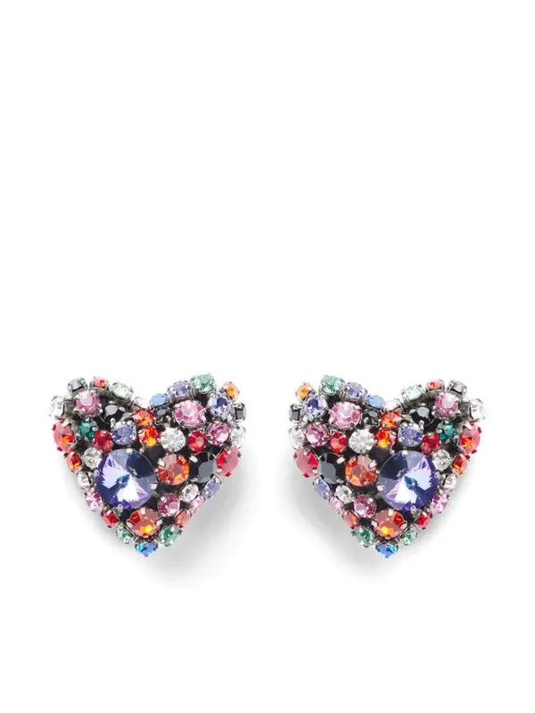AREA Cluster Heart Crystal Earrings