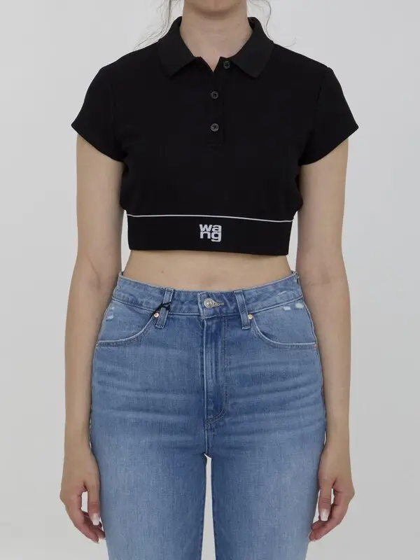 Alexander Wang Cheerleader Polo Top In Black - 43% Off | Editorialist
