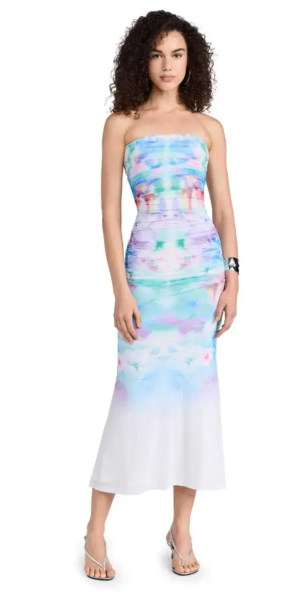 Afrm Charlotte Tube Dress In Blur Blossom - 75% Off | Editorialist