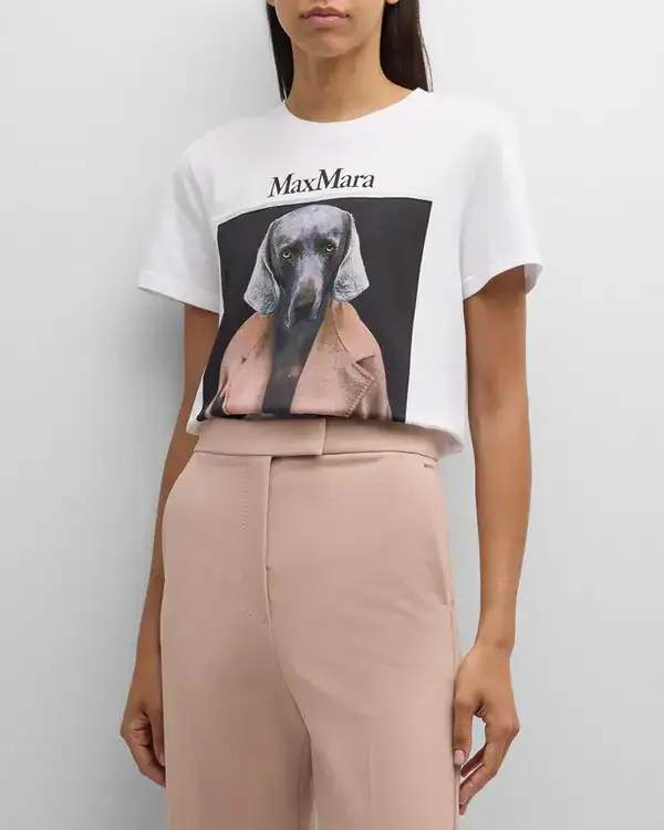 Max Mara Cipria Graphic Short-Sleeve T-Shirt - Powder